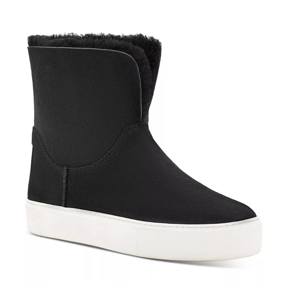UGG | Shoes | Ugg Lynus Sneaker Boots Black 0 Suede Outer Sheep Shearling Lining Sz 5 | Poshmark